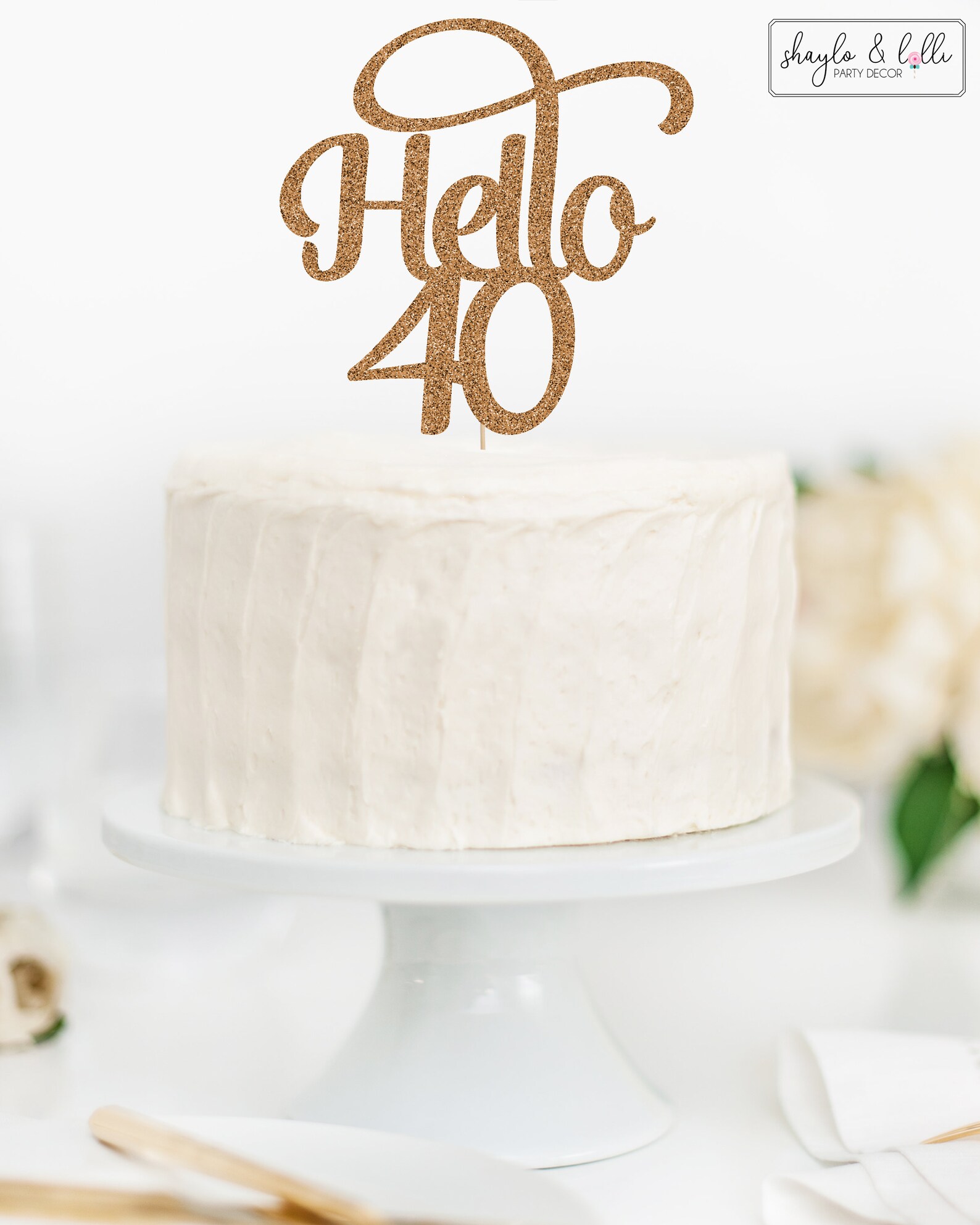 Hello 40 Cake Topper 40th Birthday Party Decorations - Etsy