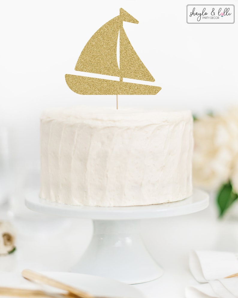 Sailboat Cake Topper Sailing Birthday Party Nautical Bridal | Etsy