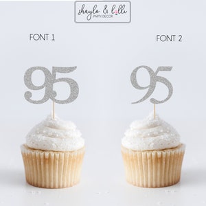 95 Cupcake Topper, 95th Birthday Party Decorations - Etsy
