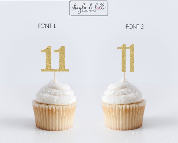 11 Cupcake Topper 11th Birthday Party Anniversary | Etsy