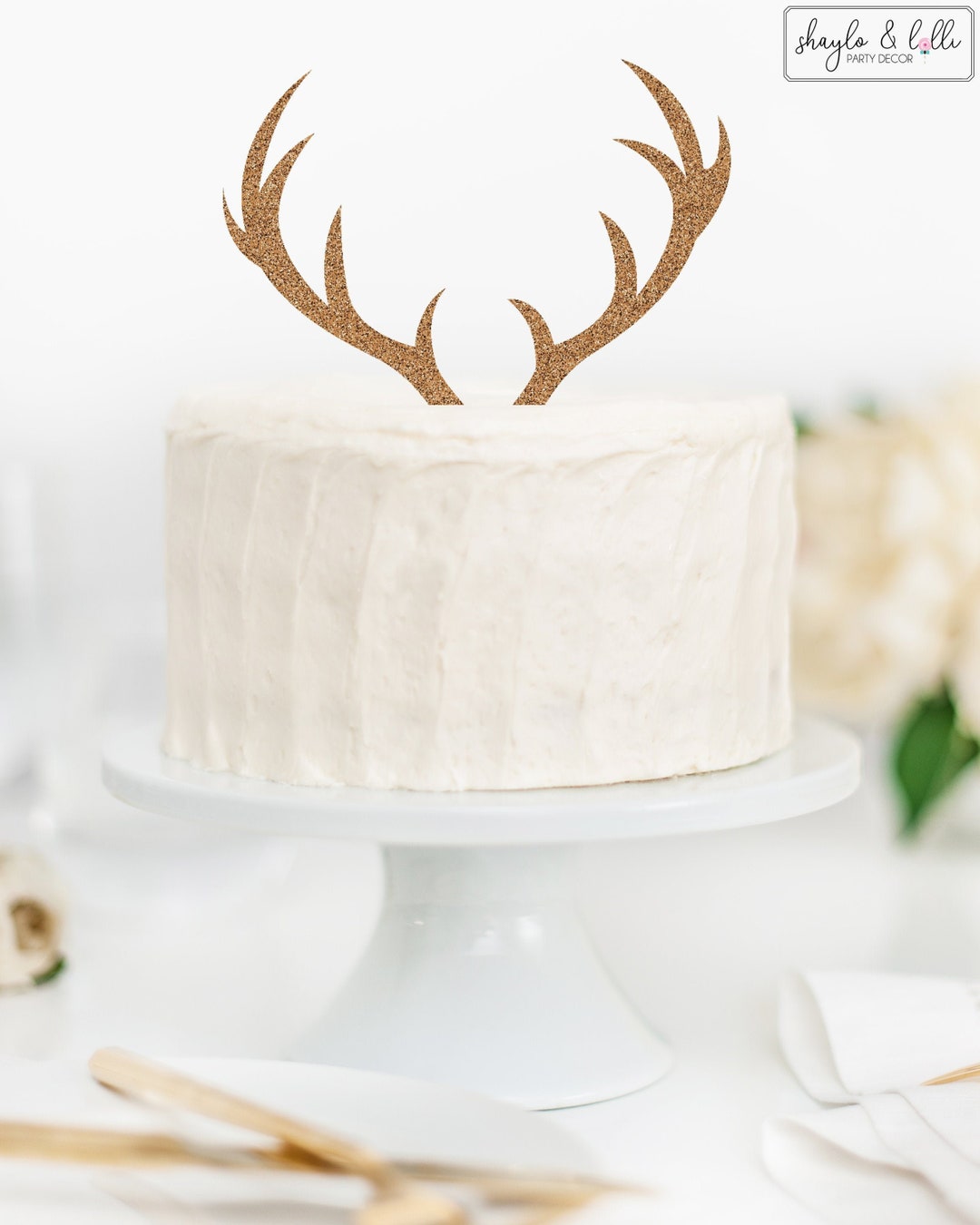 Antler Cake Topper, Birthday Party Decorations, Baby Shower, Wedding ...