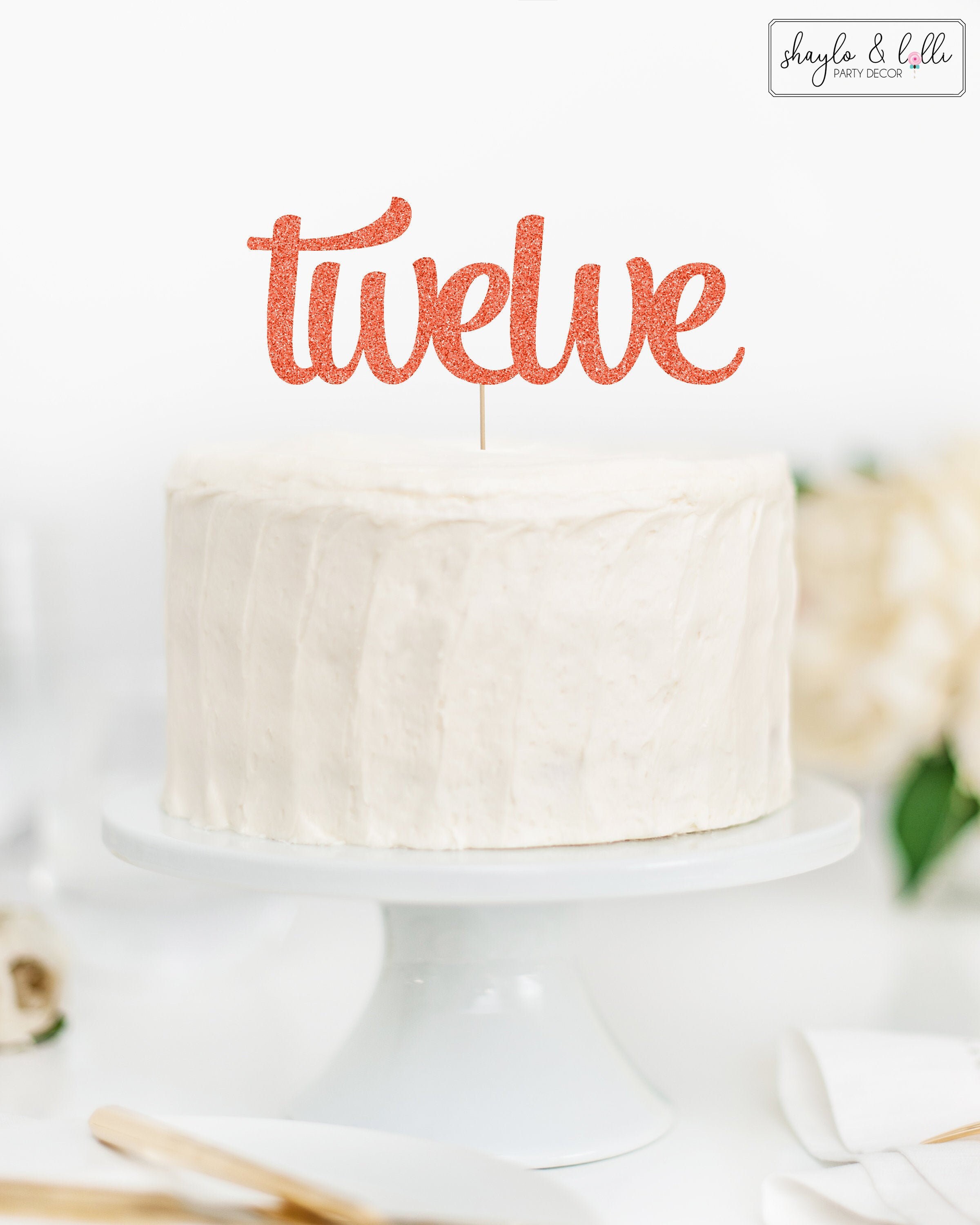 Twelve Cake Topper 12th Birthday Party Anniversary | Etsy