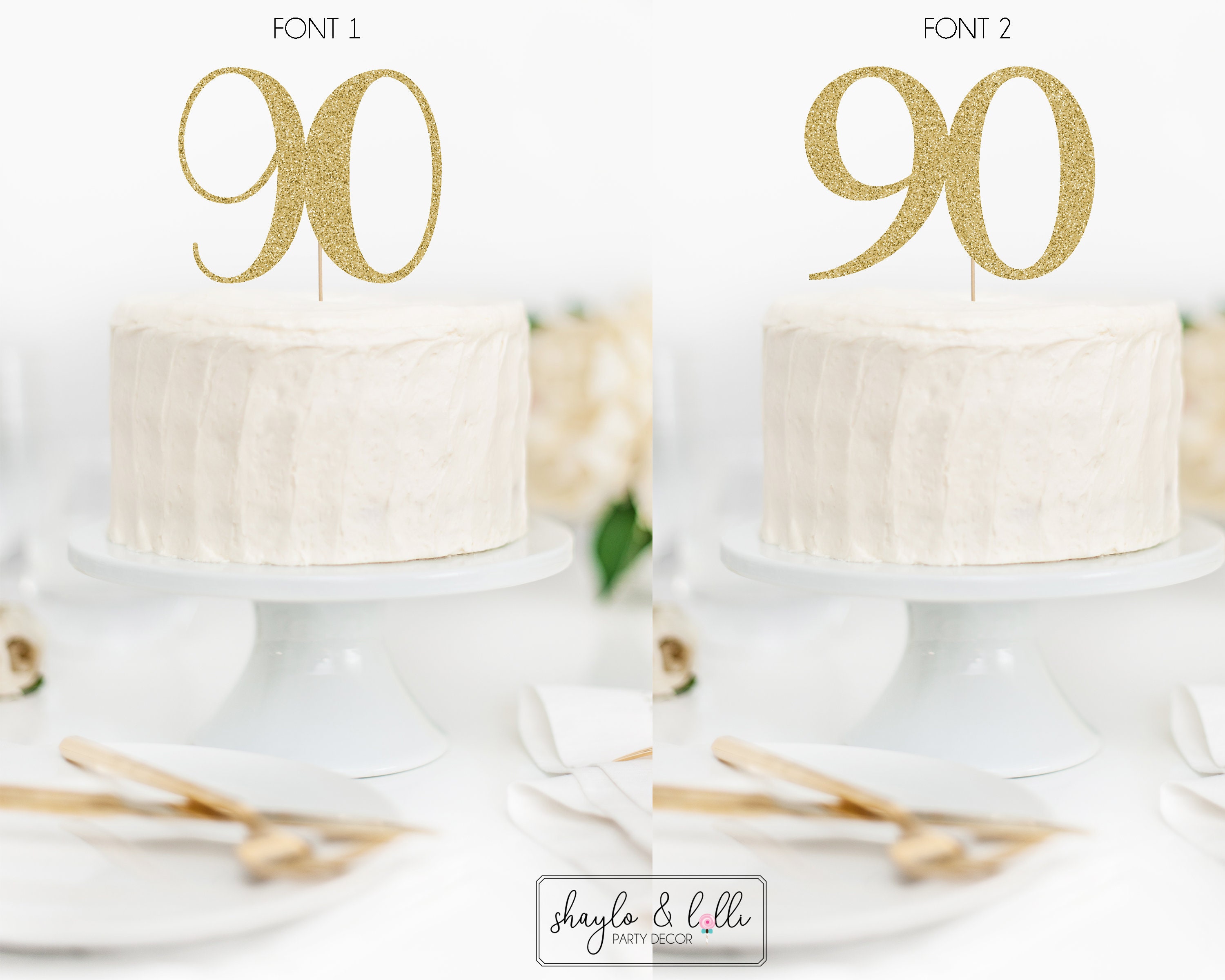 90 Cake Topper 90th Birthday Party Decorations Ninety | Etsy