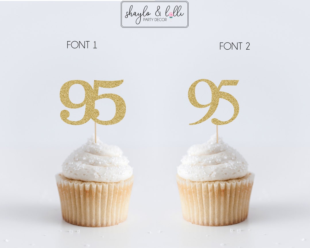 95 Cupcake Topper, 95th Birthday Party Decorations - Etsy