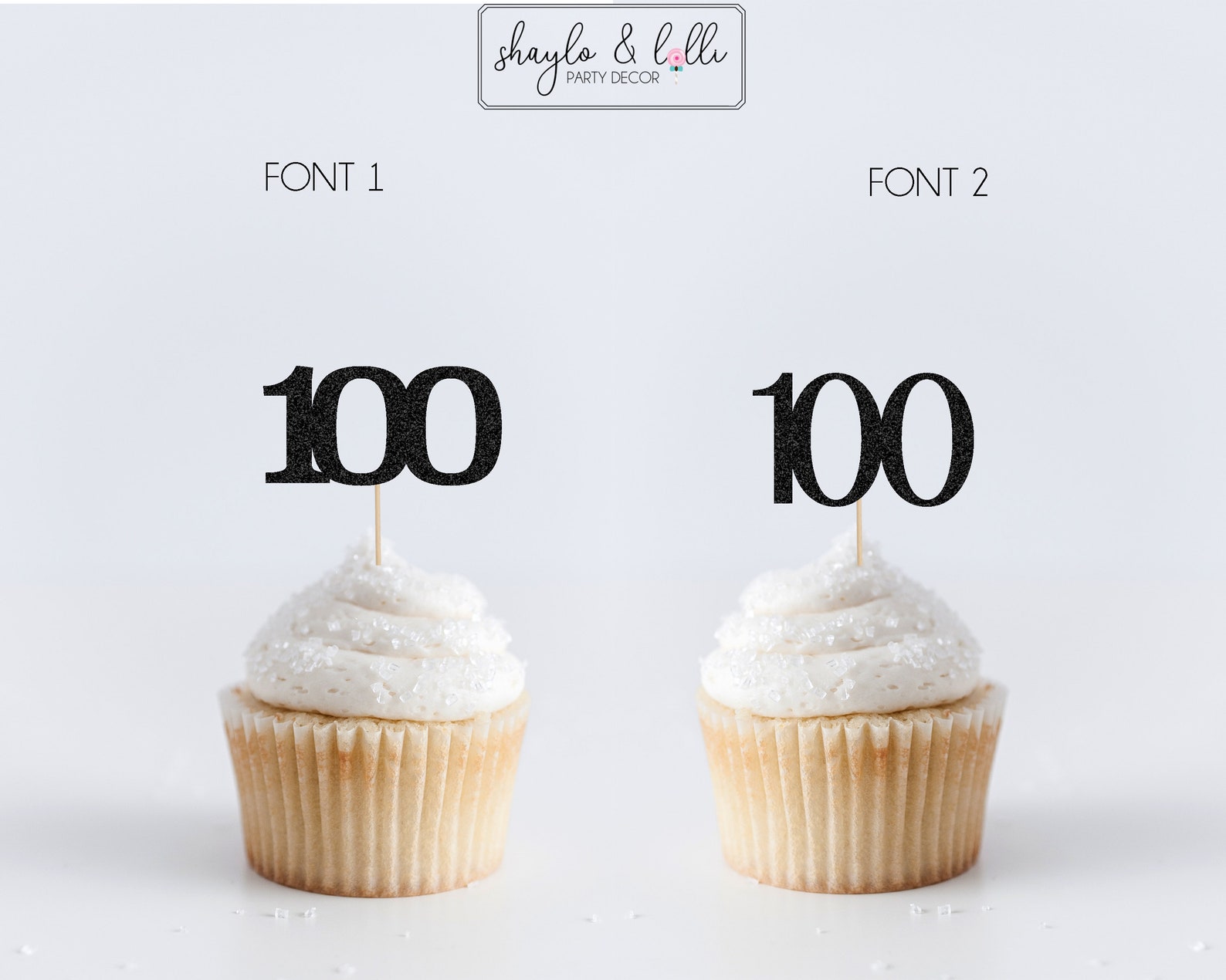 100 Cupcake Toppers 100th Birthday Party Decorations 100th - Etsy