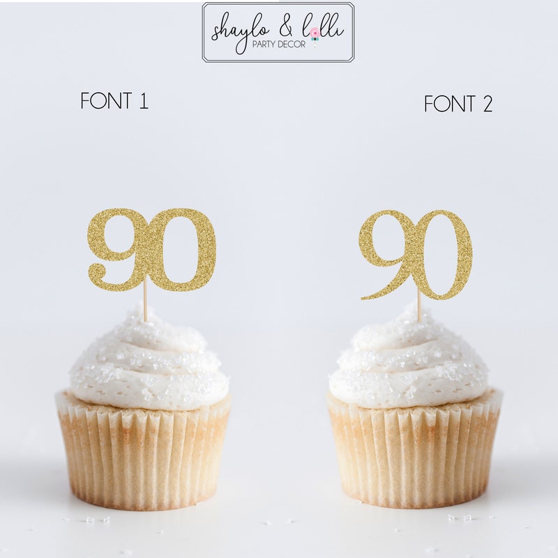 90th Cupcake Toppers - Etsy