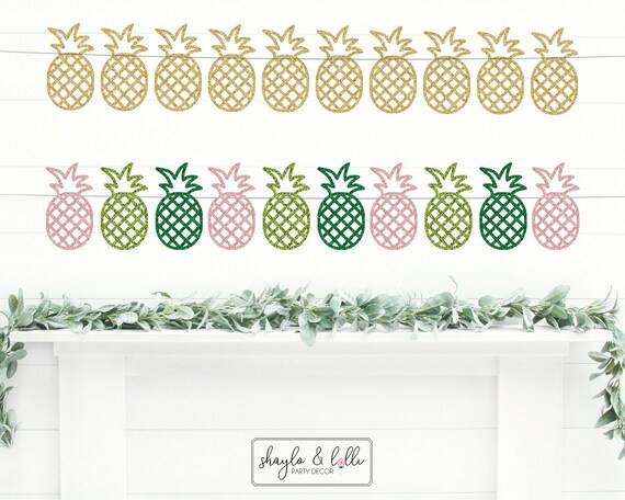 Pineapple Banner Tropical Birthday Party Bridal Shower | Etsy