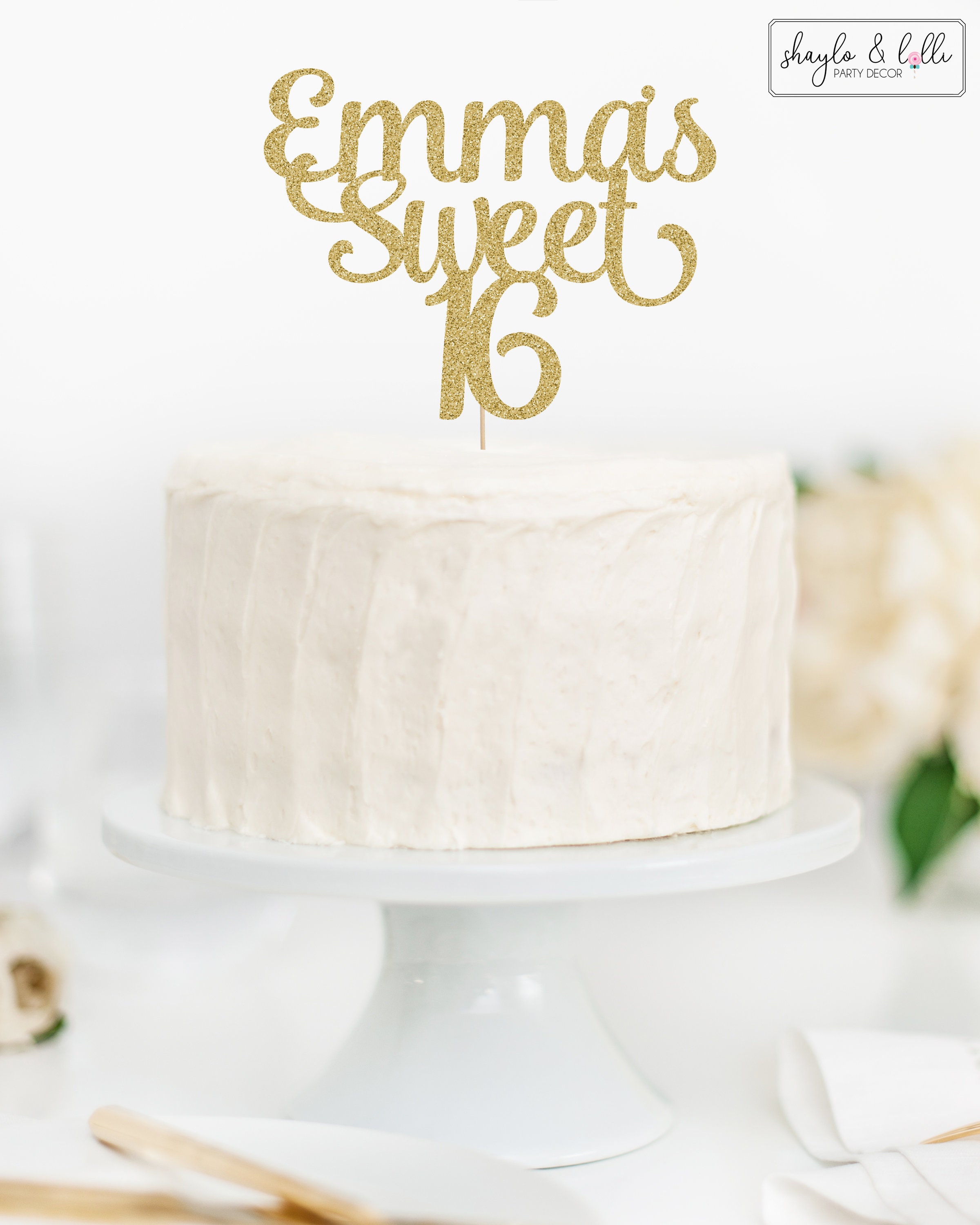 Custom Sweet 16 Cake Topper Personalised 16th Birthday Party - Etsy