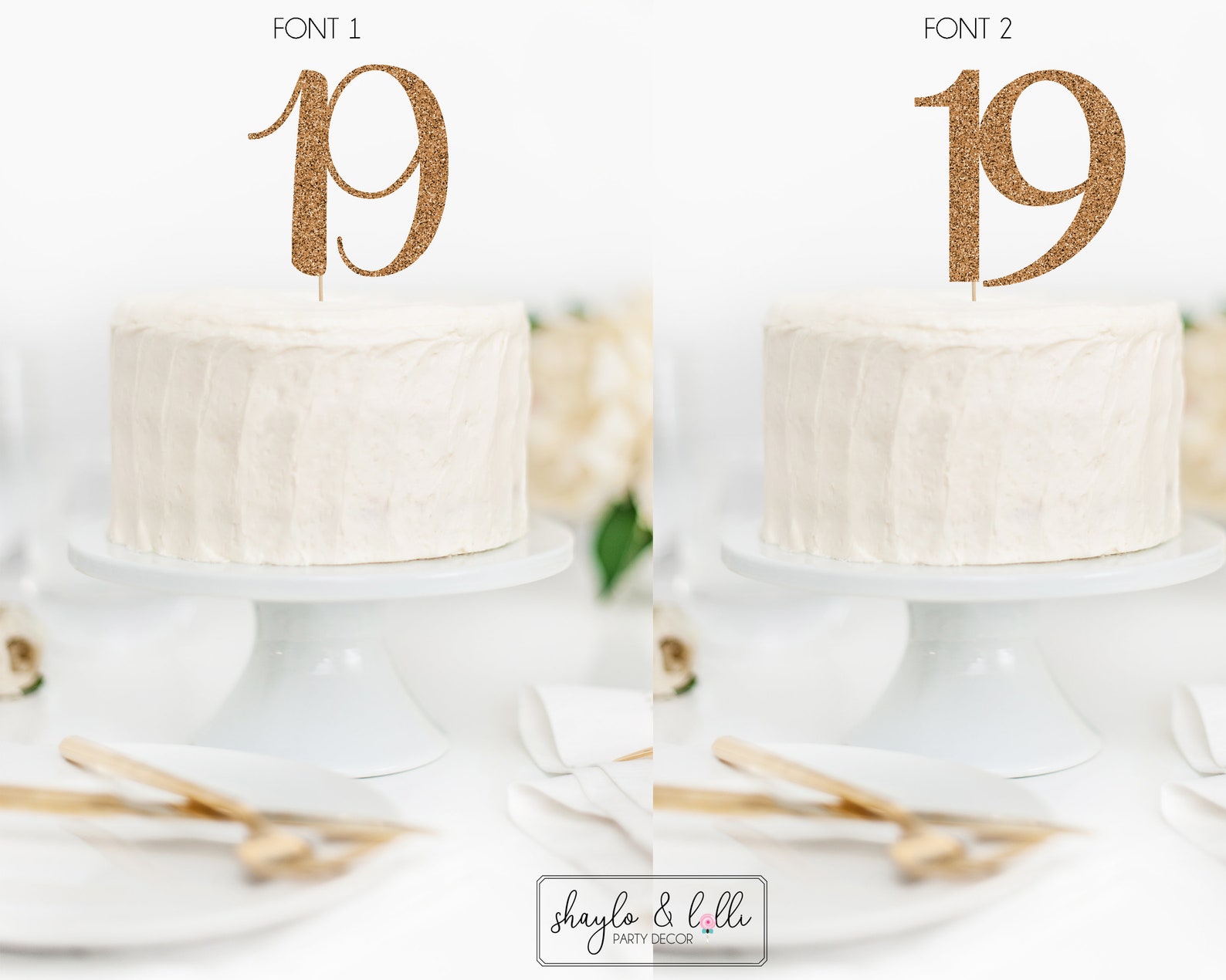 19 Cake Topper 19th Birthday Party Anniversary Decorations | Etsy