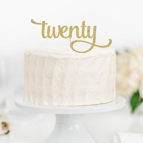 Happy 20th Birthday Cake Topper Twenty Cake Topper 20th - Etsy