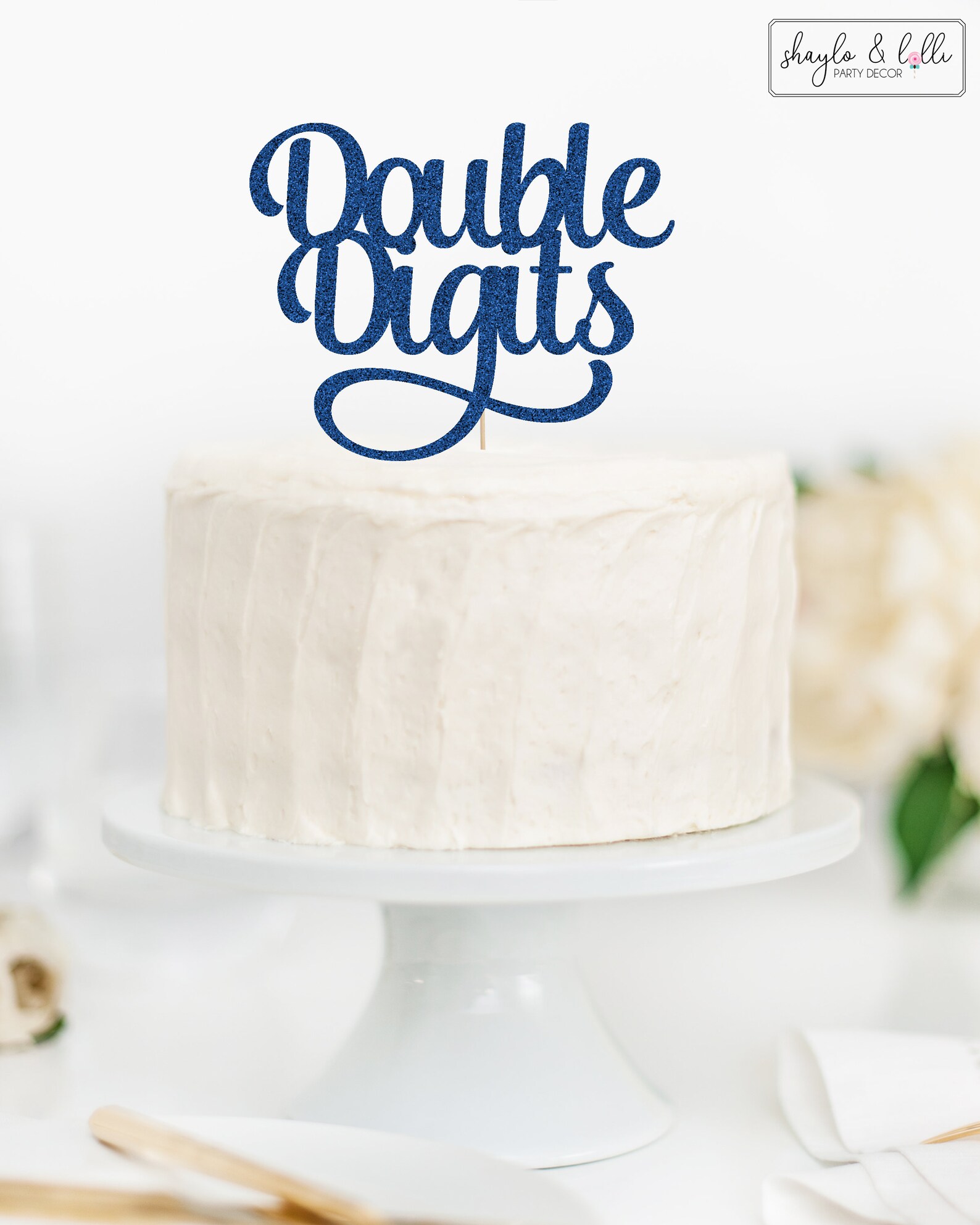 Double Digits Cake Topper 10th Birthday Party Decorations - Etsy