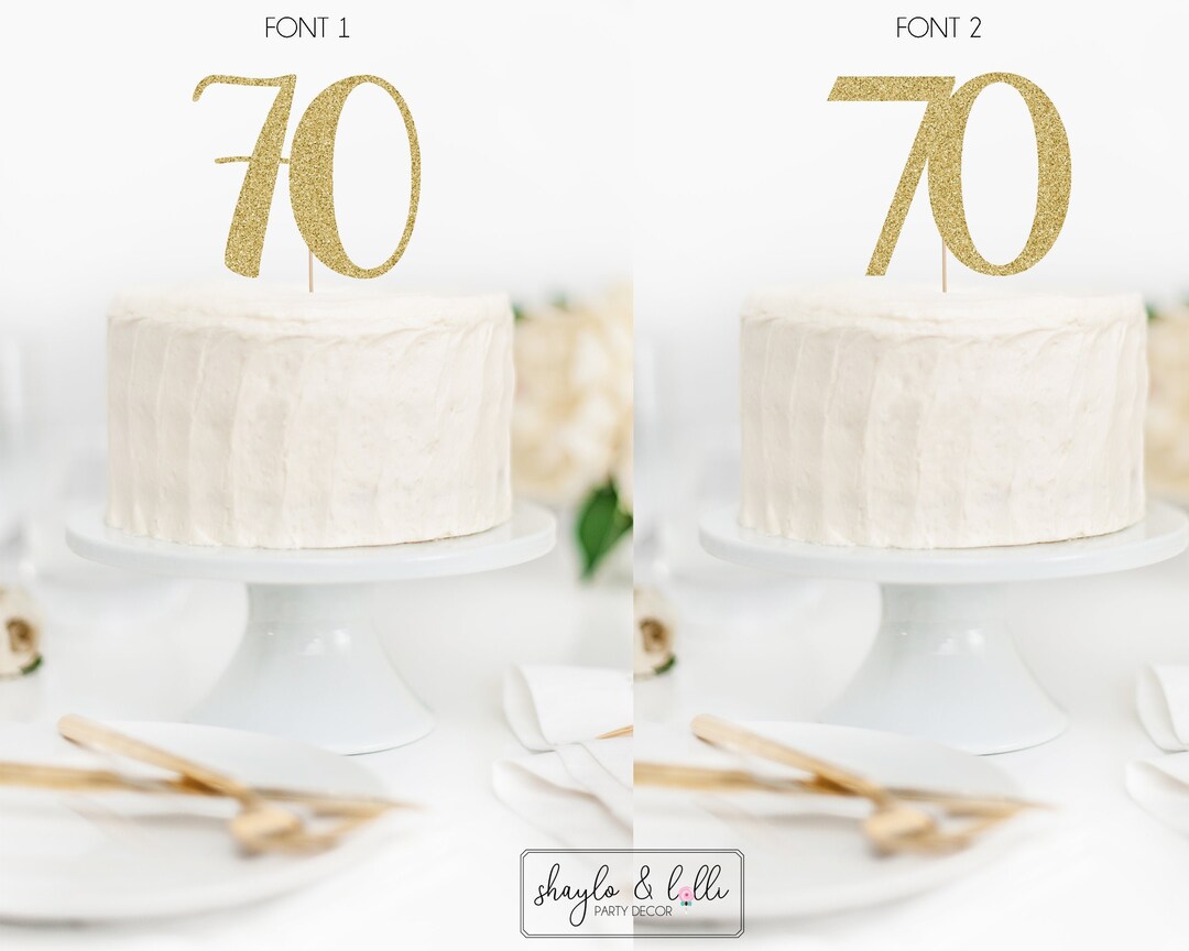 70 Cake Topper, 70th Birthday Party Decorations - Etsy