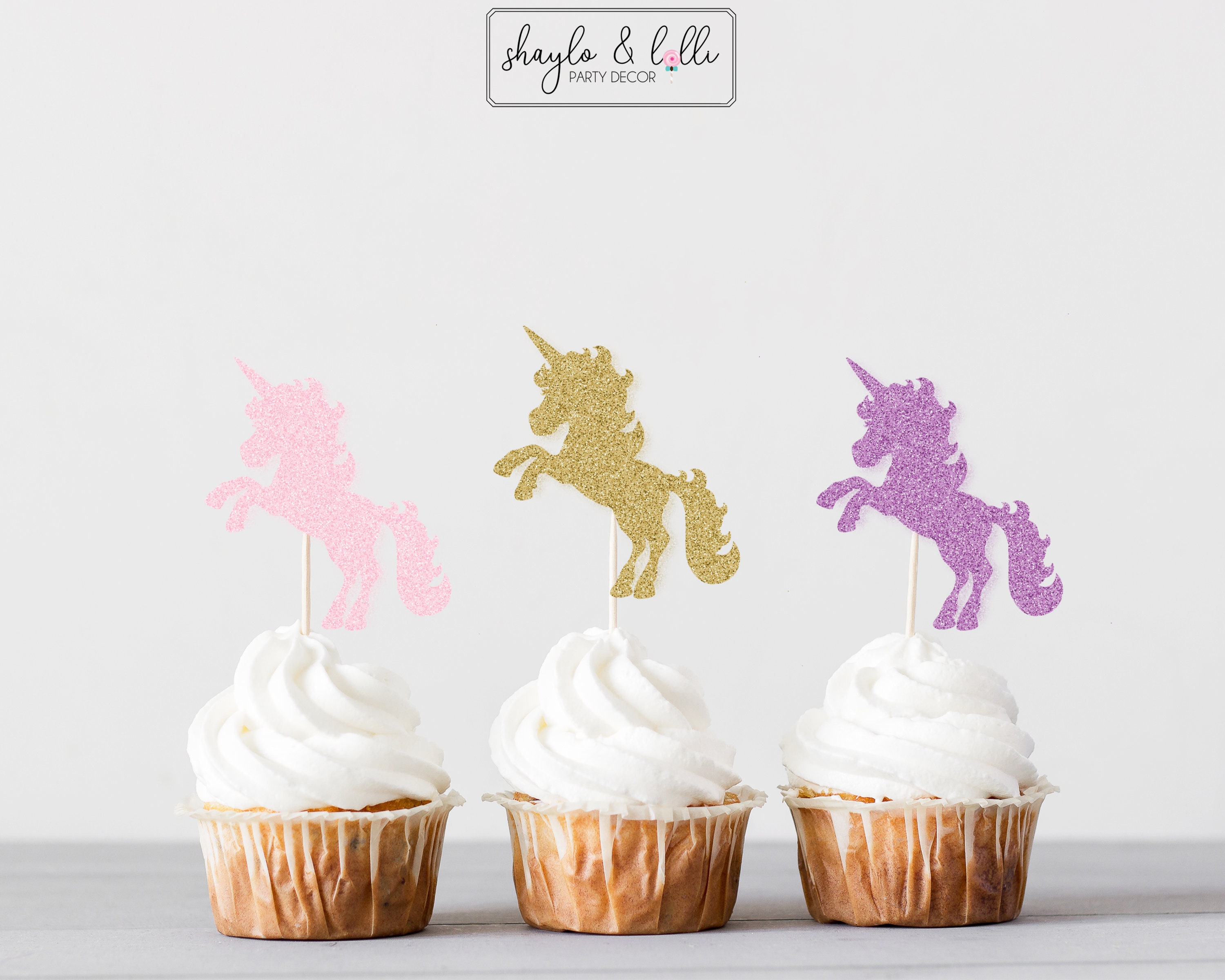 Unicorn Cupcake Toppers Unicorn Birthday Party Decorations | Etsy
