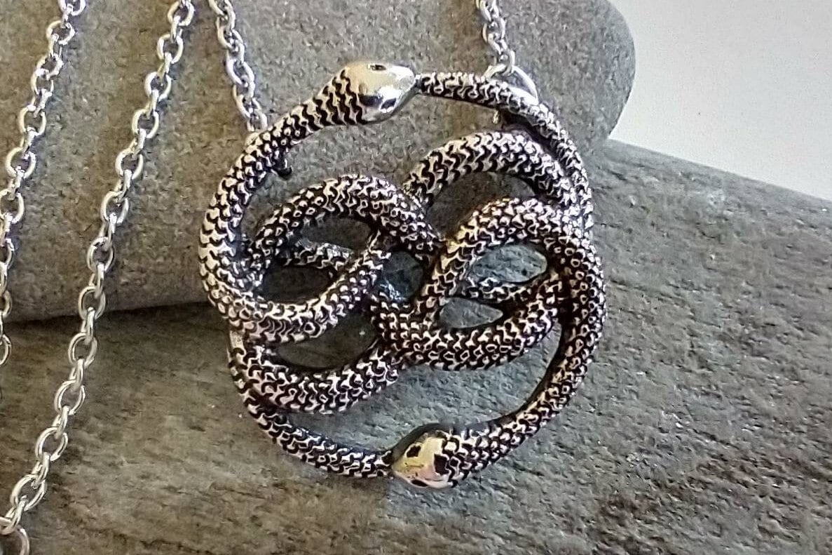 Intertwined Snake Necklace Snake Statement Necklace | Etsy