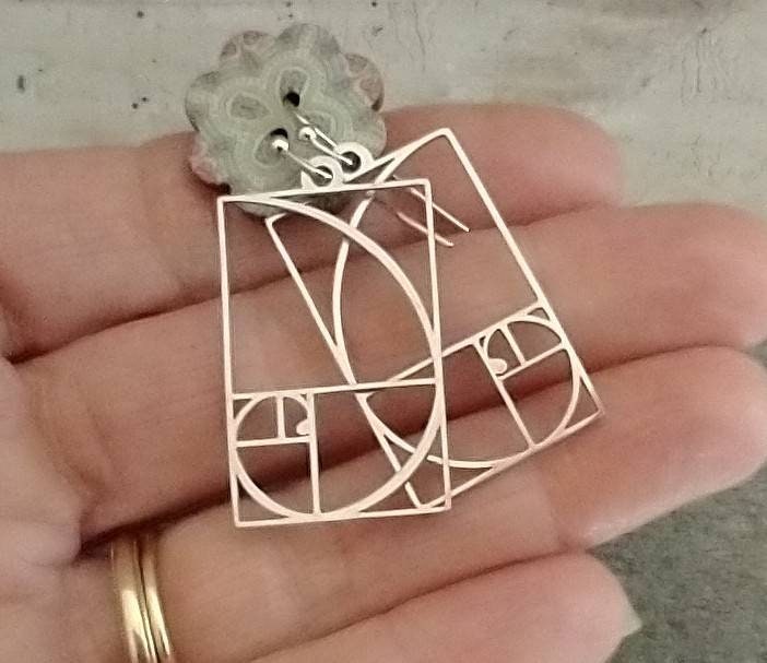 Silver Fibonacci Earrings Minimalist Fibanacci Earrings | Etsy