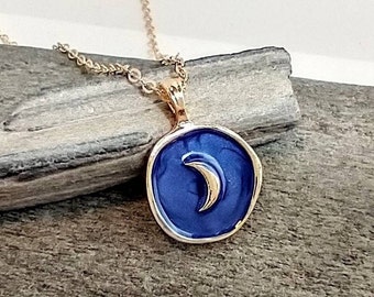 Blue Moon Necklace - Etsy