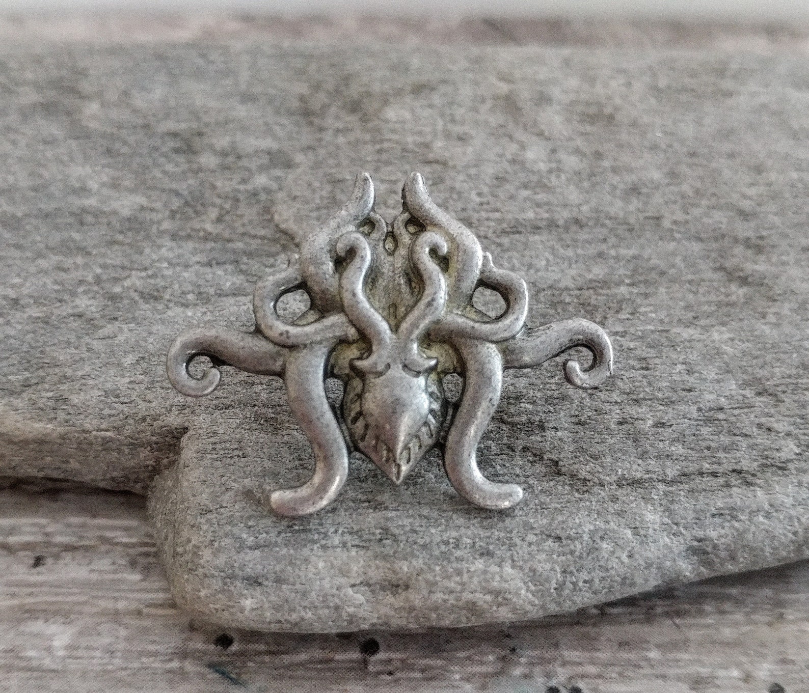 Steampunk Octopus Lapel Pin Silver Octopus Pin Gift for | Etsy