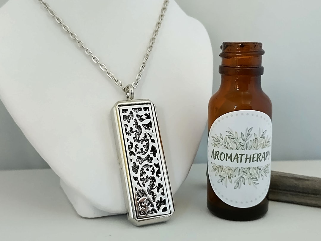 Holly Locket, Aromatherapy Locket, Abstract Necklace, Anxiety Necklace ...