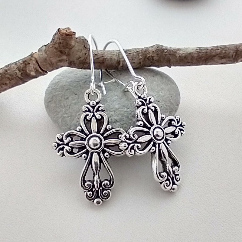 Cross Earrings - Etsy