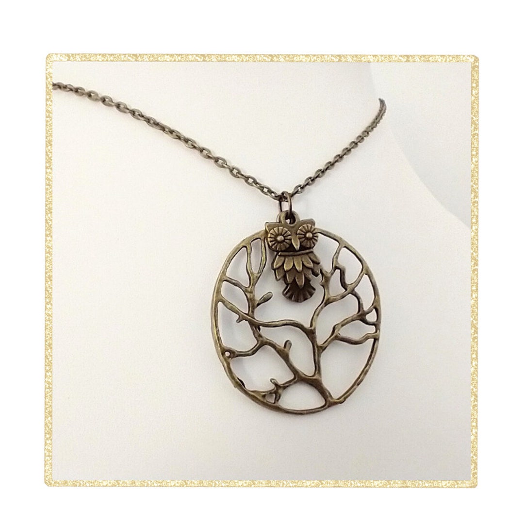Bronze Owl Necklace, Owl Necklace, Owl Gift, Women's Owl Necklace - Etsy