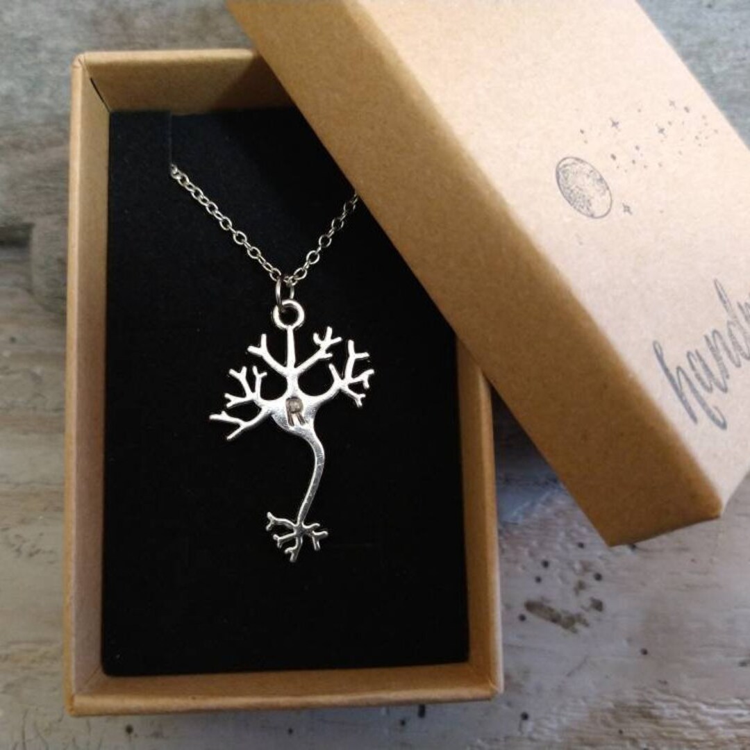 Silver Neuron Necklace, Minimalist Neuron Necklace, Personalized ...
