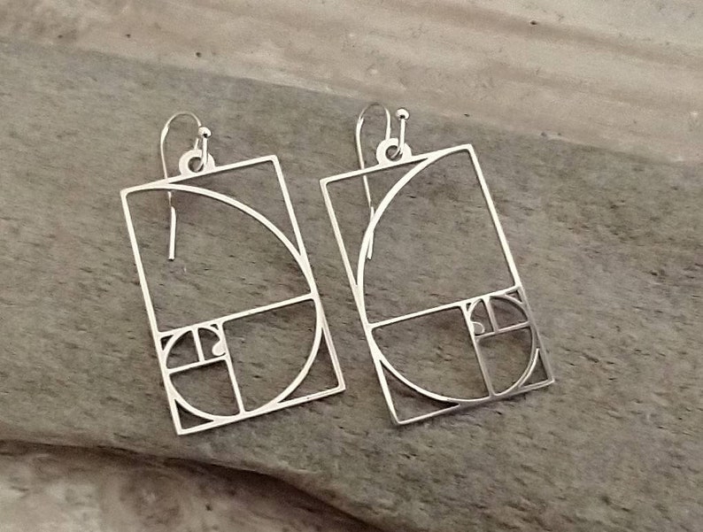 Silver Fibonacci Earrings Minimalist Fibanacci Earrings | Etsy