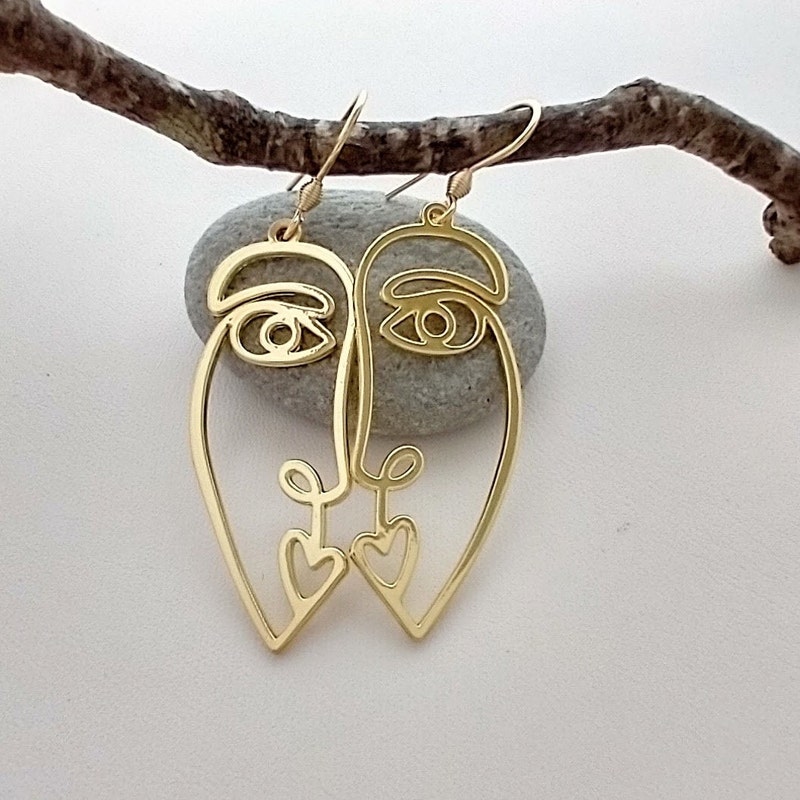 Wire Face Earrings - Etsy