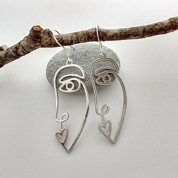 Wire Face Earrings - Etsy