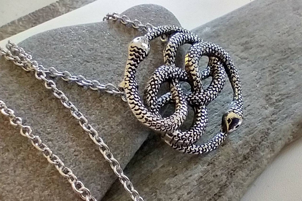 Intertwined Snake Necklace Snake Statement Necklace | Etsy