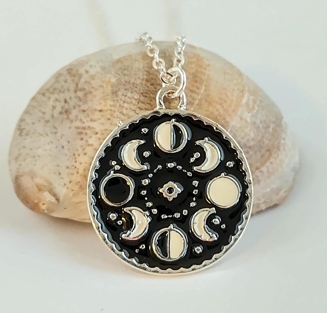 Moon Phase Necklace, Gold Moon Phase Necklace Silver, Rose Gold Moon ...