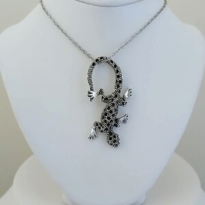 Lizard Necklace, Silver Lizard Necklace, Gecko Necklace - Etsy