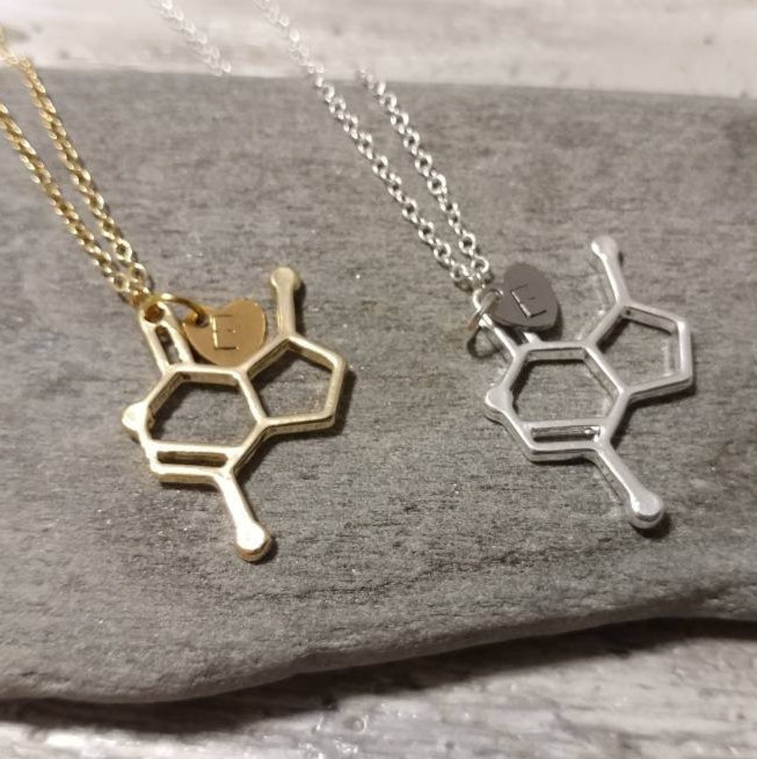 Catnip Molecule Necklace Personalized Cat Necklace Gold or - Etsy