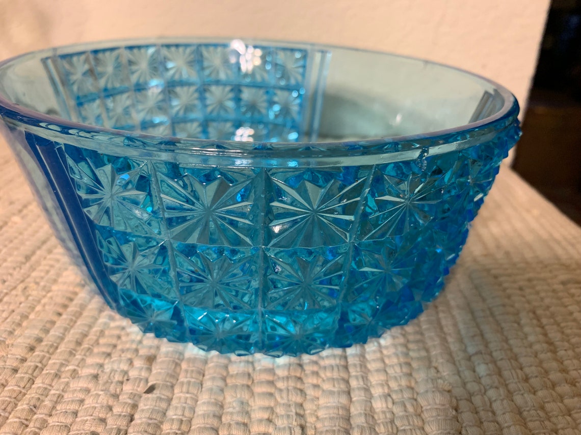 Antique 1890s EAPG Richards & Hartley Glass Company Two Panel Blue ...