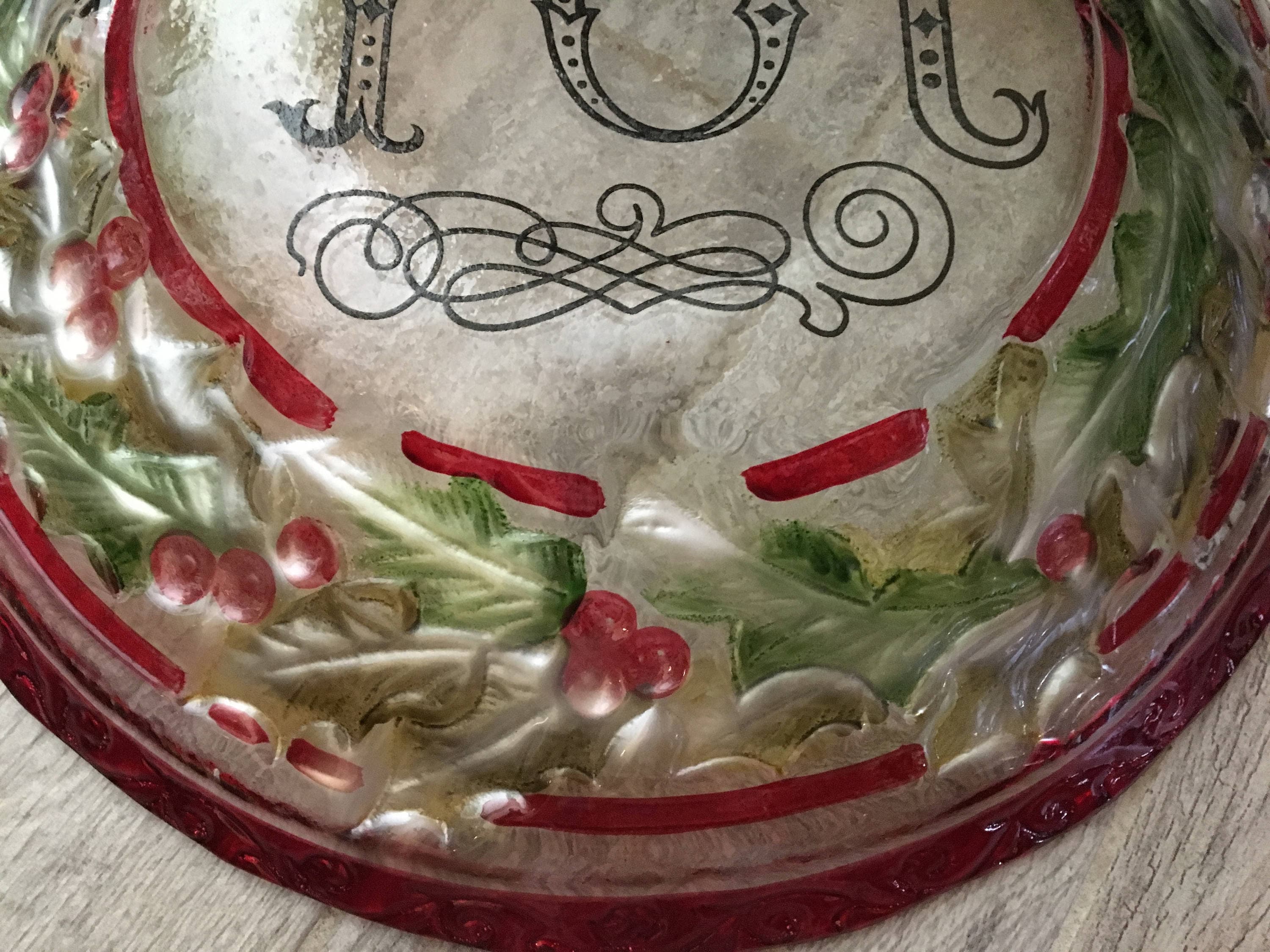 Vintage 1980s Divinity Glass 18” Fused Glass Holiday Joy Decorative or ...