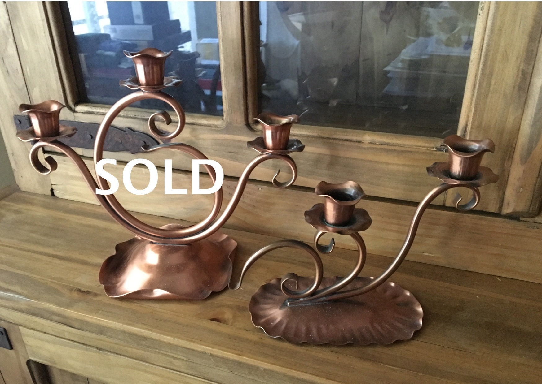 1960s Gregorian Solid Copper, Hand-hammered, Made in the USA Double ...