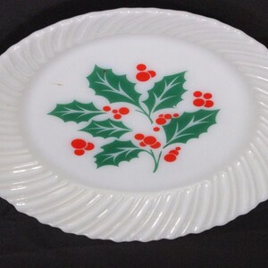 1970s Crisa termocrisa Glass Holly Pattern CQ2 Mexican Milk Glass 7 ...