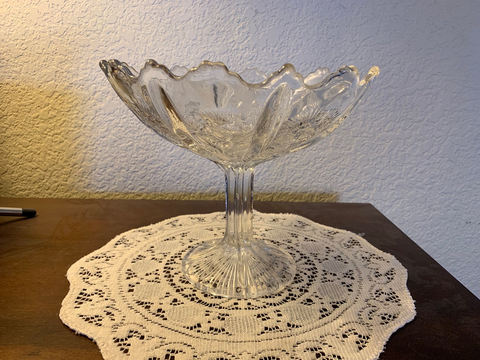 Antique 1915 EAPG Higbee Bryce Glass Paneled Thistle Clear Tall Open ...