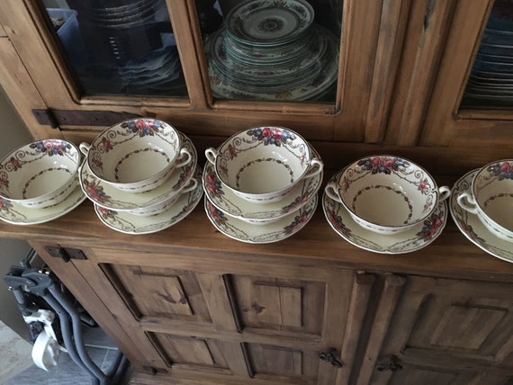 1930s Wedgwood Consall Pattern Handled Soup Bowls With - Etsy