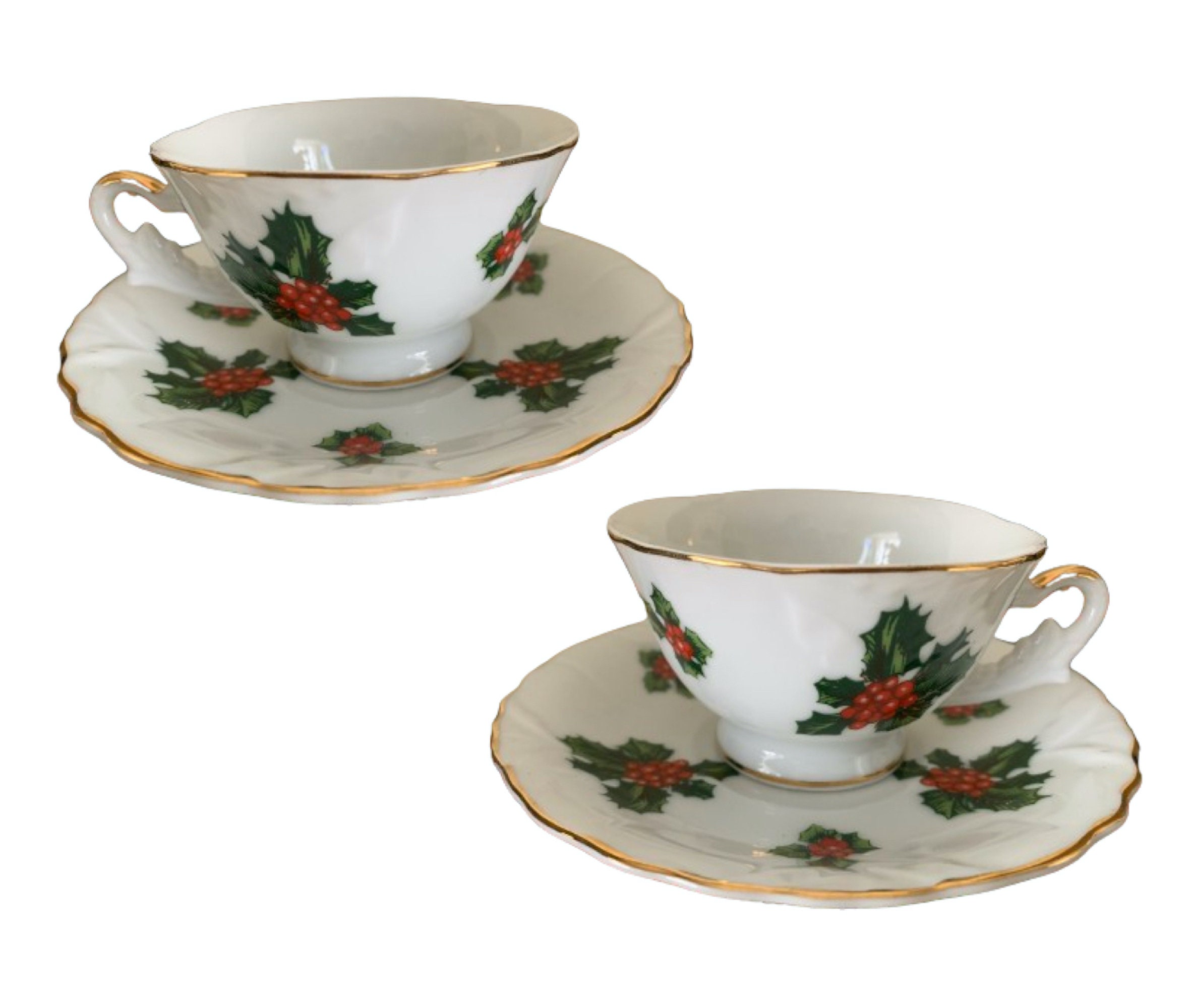1950s Lefton China's Holly Pattern Christmas Demitasse Set 2 Sets - Etsy