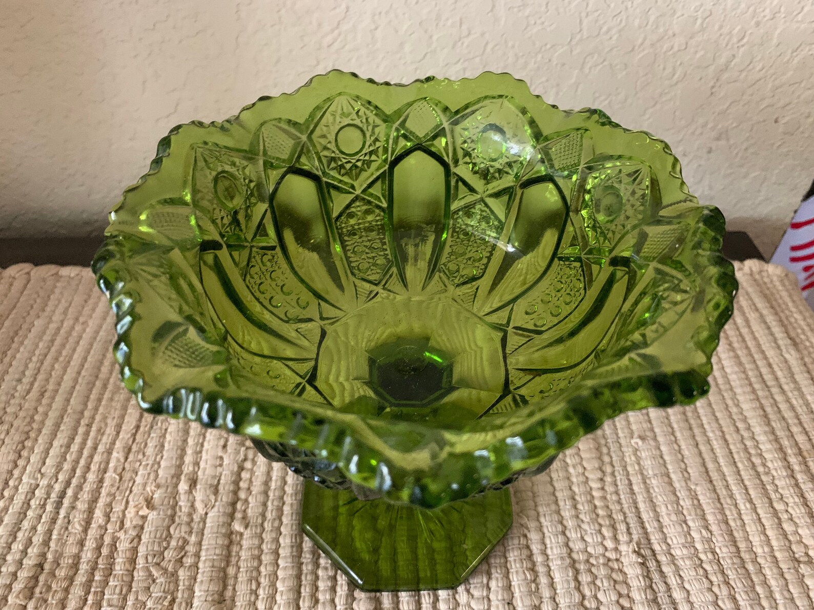 Antique 1920s L. E. Smith Glass 317 Green Carnival 6.25 - Etsy