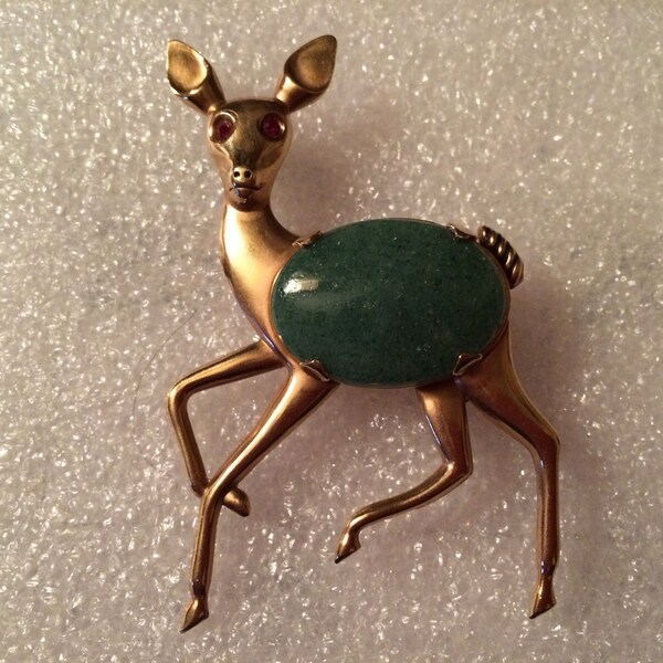 Deer Brooch - Etsy