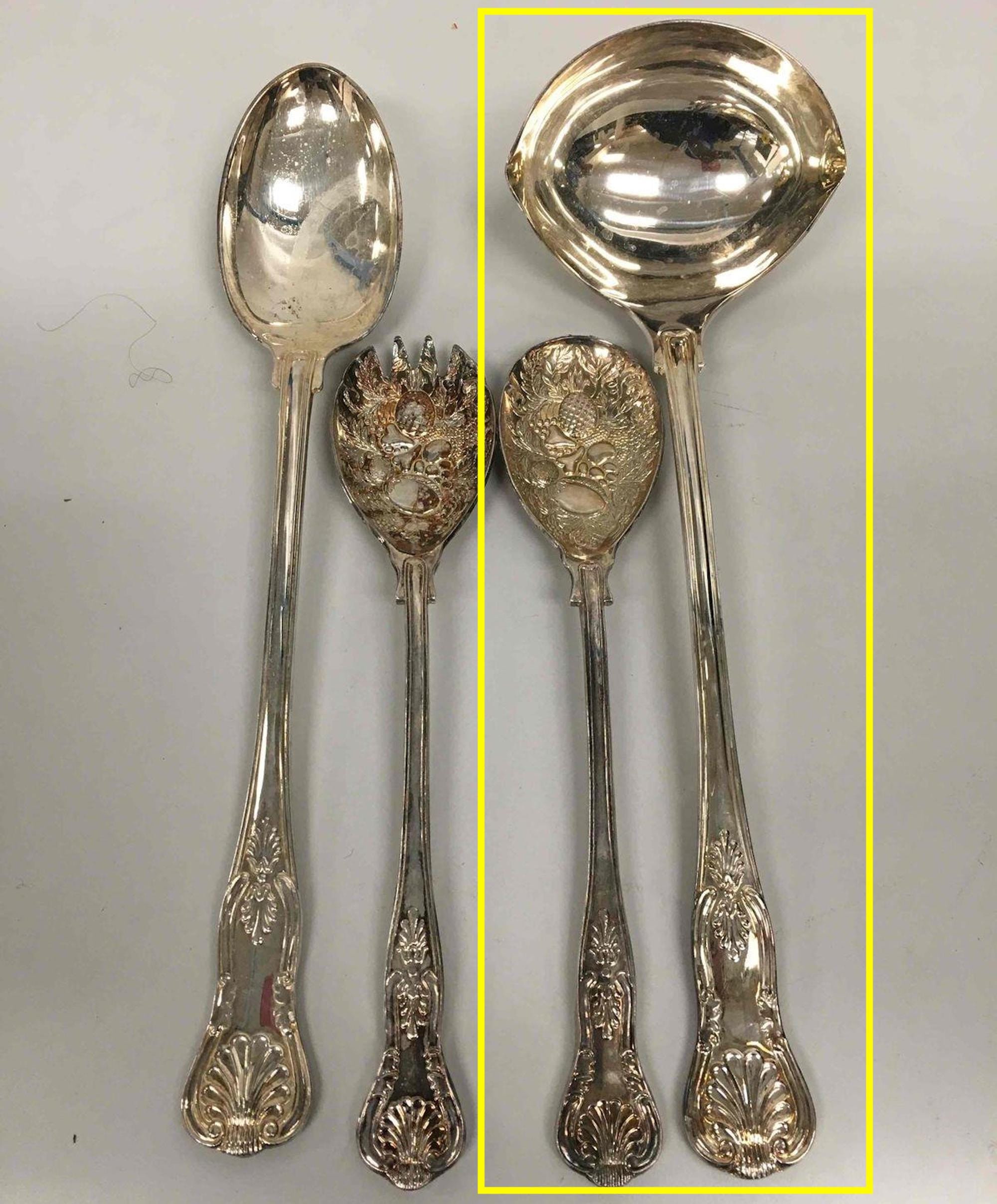 1930s Raimond sheffield, England Kings Silverplate Shell & Fruit Motif ...