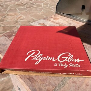 1970s Pilgrim Glass 12.5" Crystal Party Platter - Winter Street Scene ...
