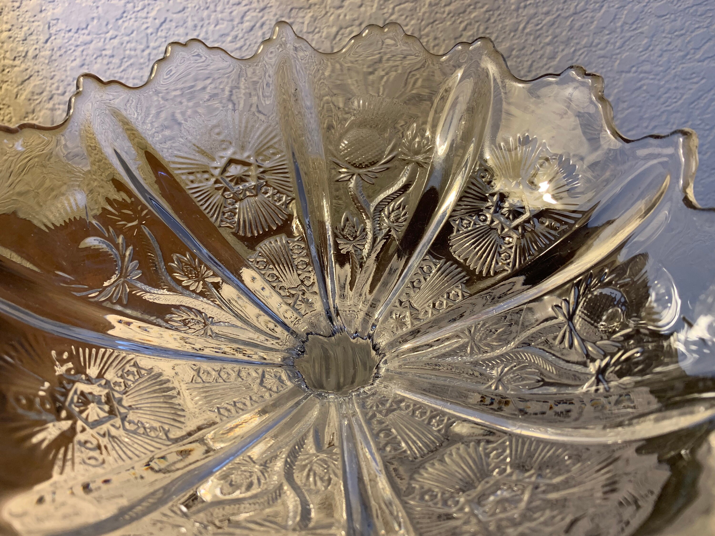 Antique 1915 EAPG Higbee Bryce Glass Paneled Thistle Clear Tall Open ...