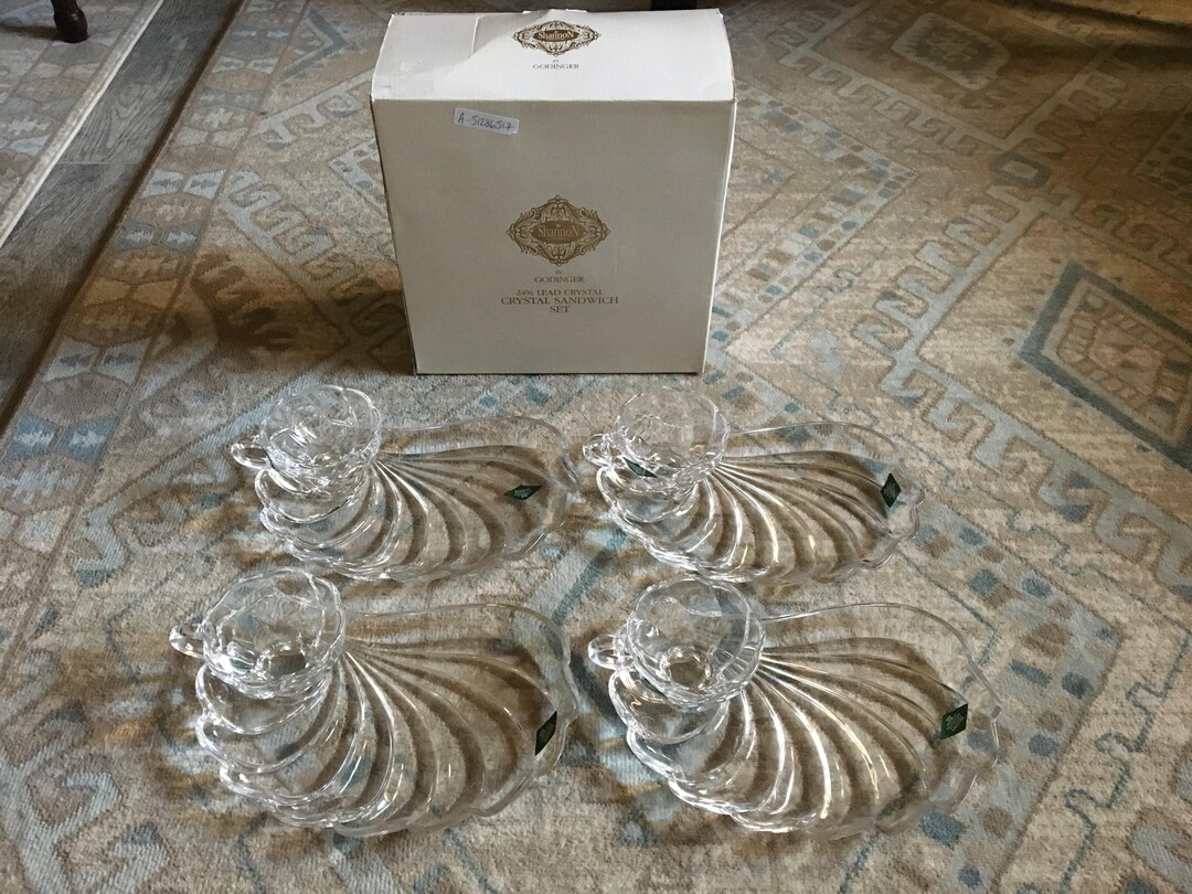 1980s Godinger Shannon Irish Crystal Shell-shaped Sandwich Sets (VNIB ...