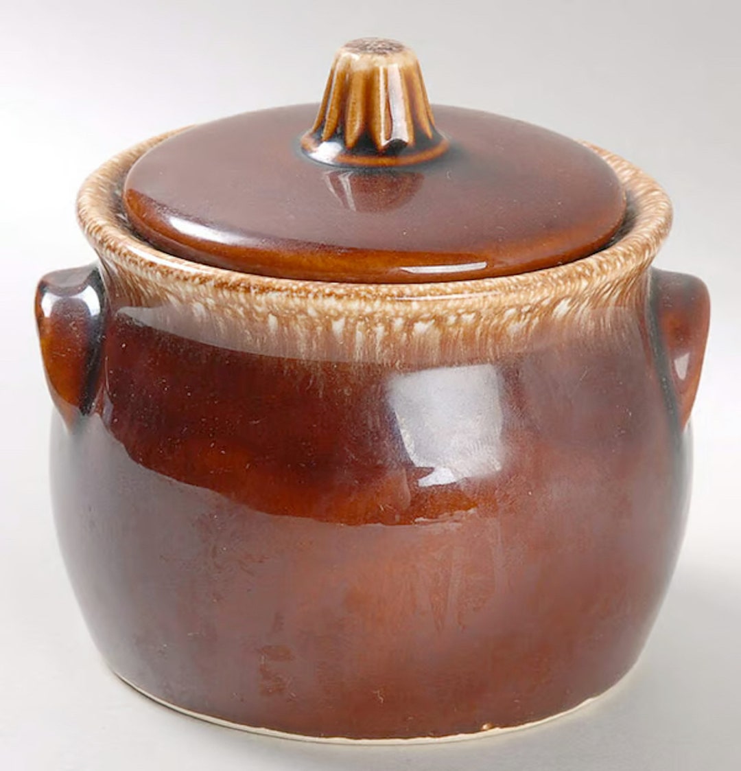 1960s Hull Pottery Brown Dripware 2-quart Bean Pot - Etsy