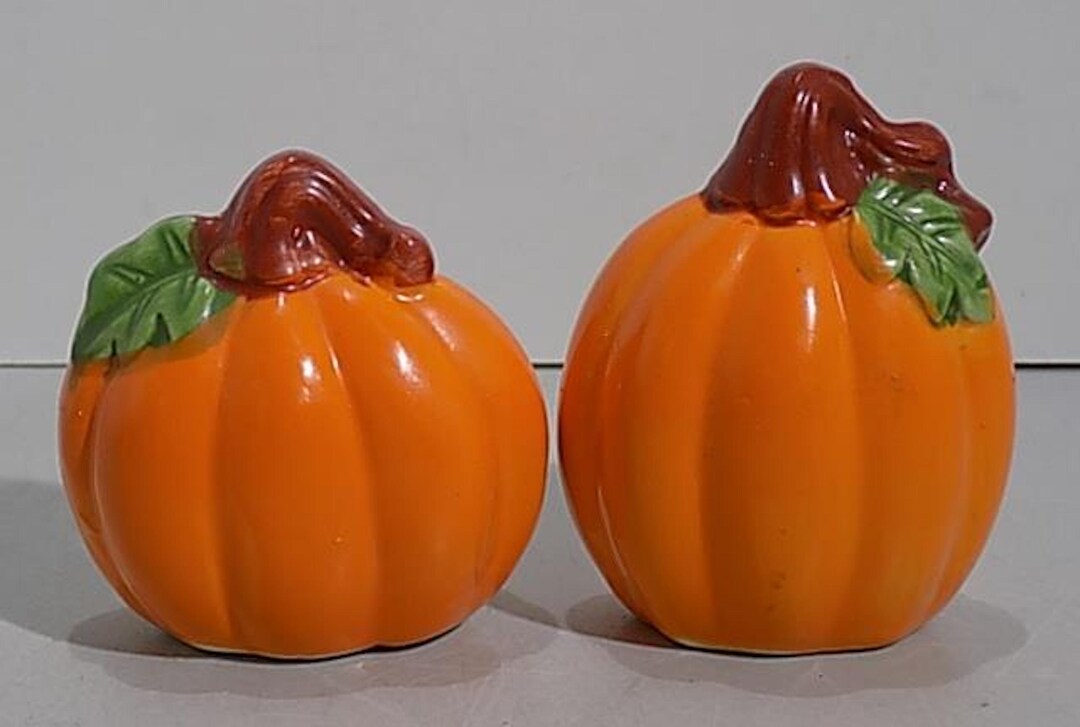 1980s Debbie Mumm Fall Halloween, Thanksgiving Orange Pumpkin Salt ...