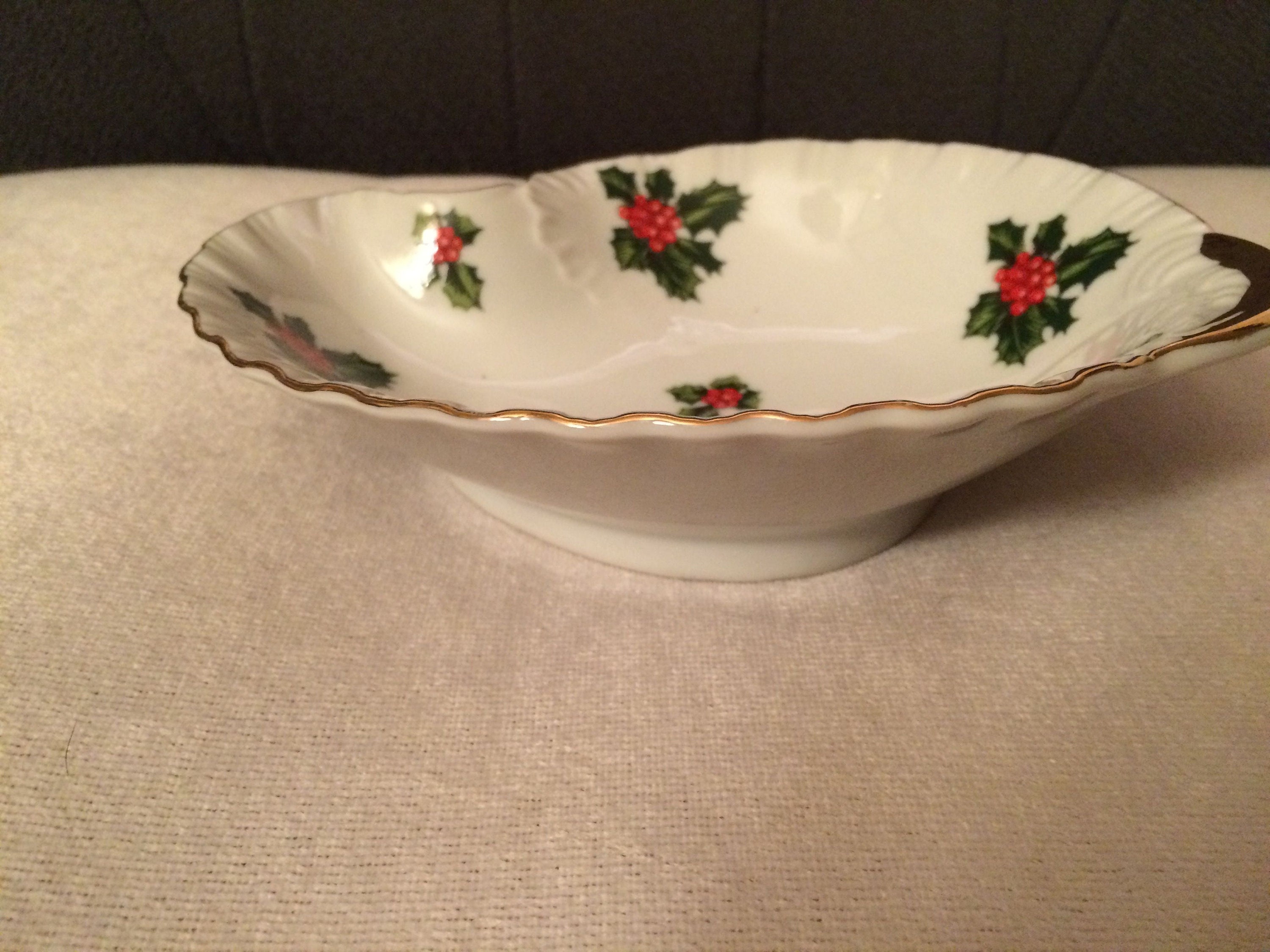 1950s Lefton China's Holly Pattern Christmas Candy Dish - Etsy