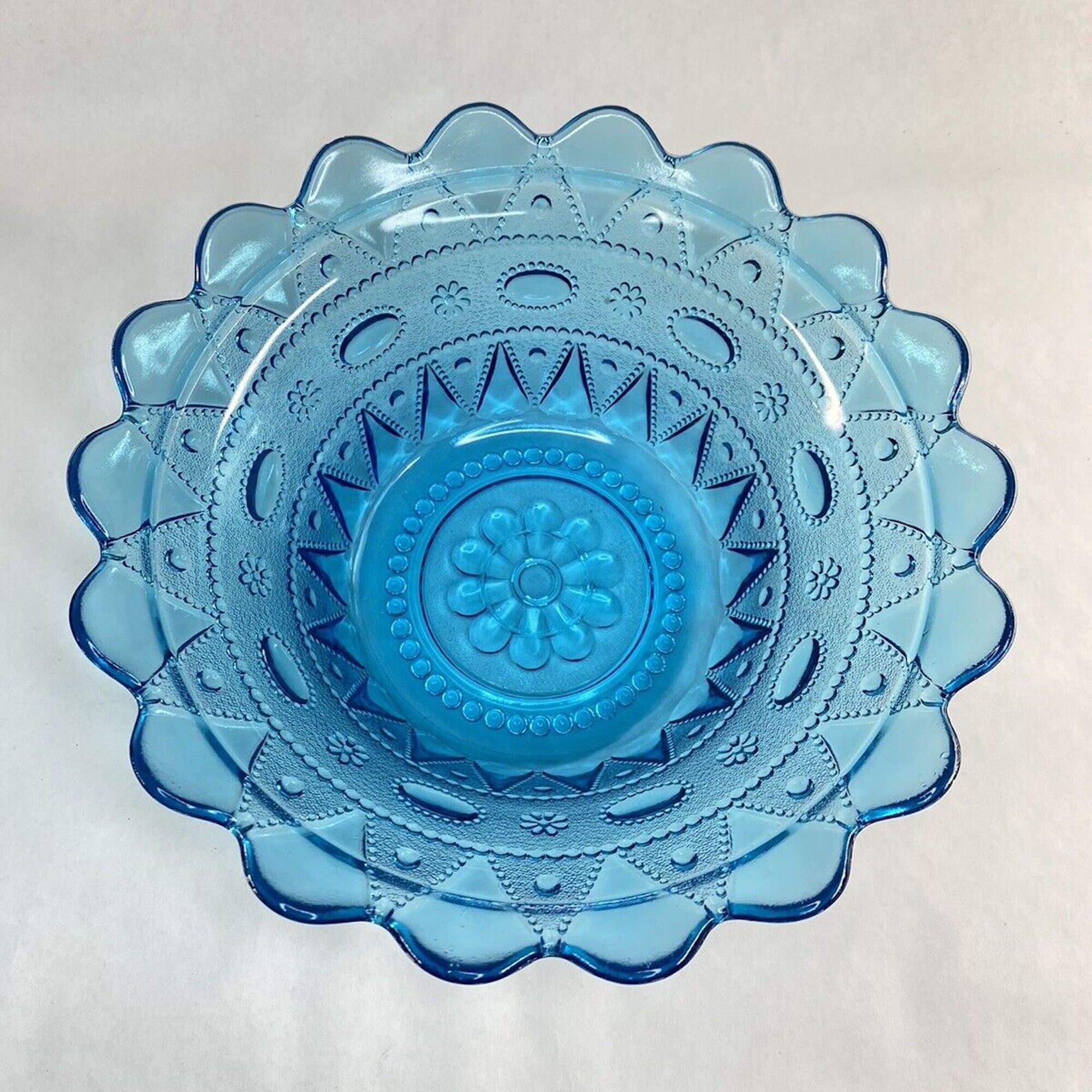 1940s Kemple Lace and Dewdrop Blue Flared Sawtooth 10 - Etsy