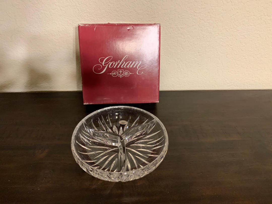 1990s Gorham Crystal Star Blossom Pattern 3-part Relish Dish (VNIB) - Etsy